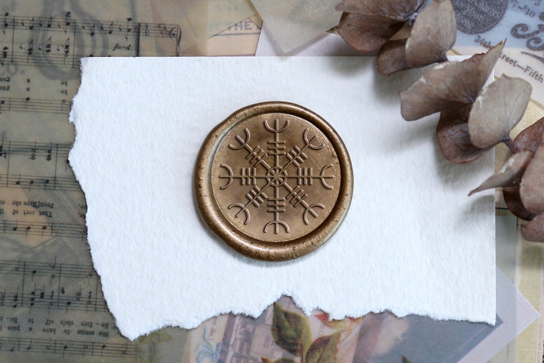 Viking Rune Compass Wax Seal Stamp Kit, Viking Compass Wax Stamp Seal ...