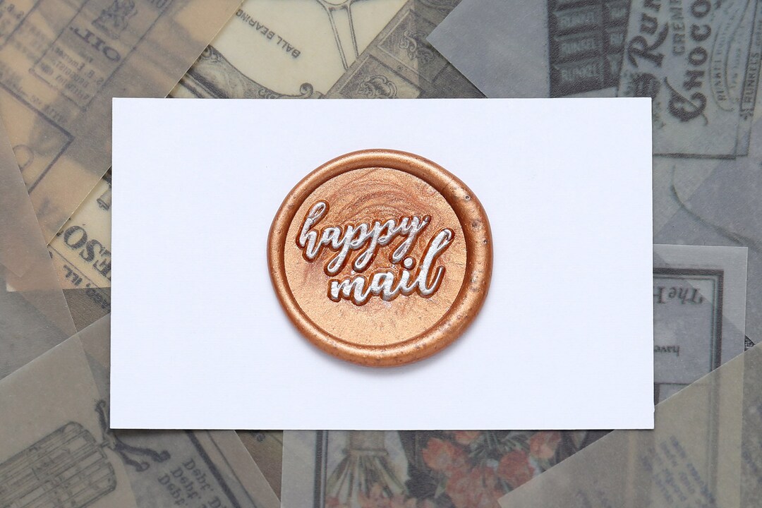 Happy Mail Wax Seal Stamp Kit, Happy Mail Seal Stamp, Invitation Wax ...