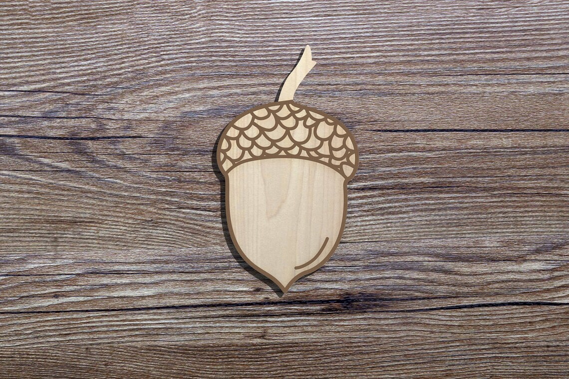 Acorn Wood Shapes Fall Acorn Shape Wrapping Craft Shapes 3mm - Etsy UK