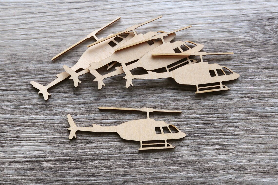 Unfinished Wooden Helicopter Plane Cut Outs DIY Crafting Wood - Etsy