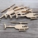 Unfinished Wooden Helicopter Plane Cut Outs, DIY Crafting Wood Laser ...
