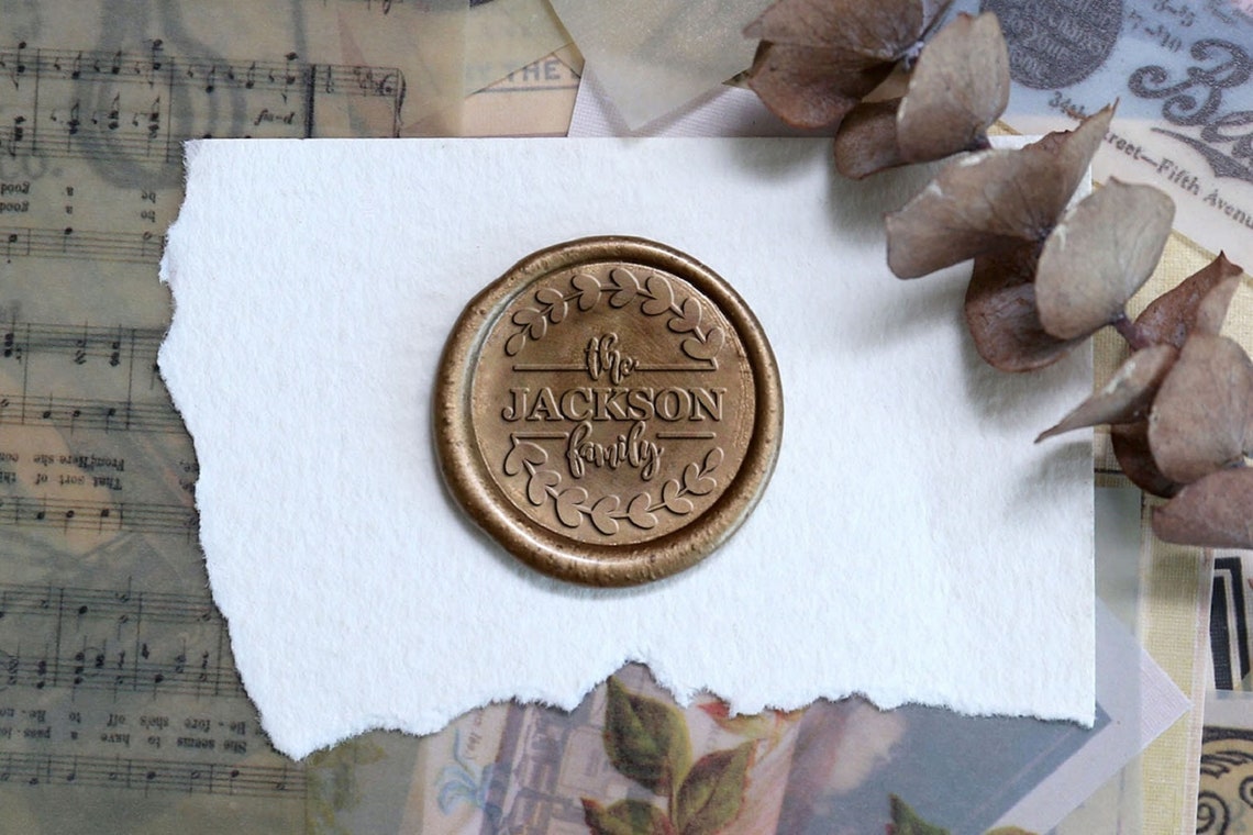 Custom Family Wax Seal Stamp With Family Last Name | Etsy