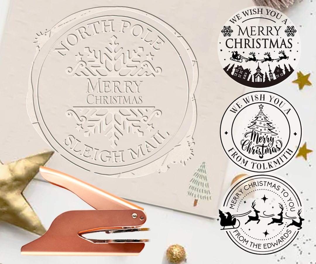 Custom Christmas Gift Kit, Personalized Embosser Stamp,book Embosser ...