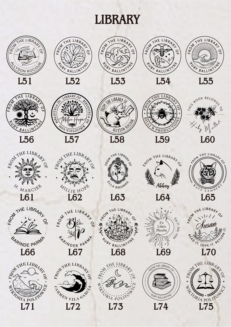 Library Embosser from the Library of custom Book Embosser - Etsy