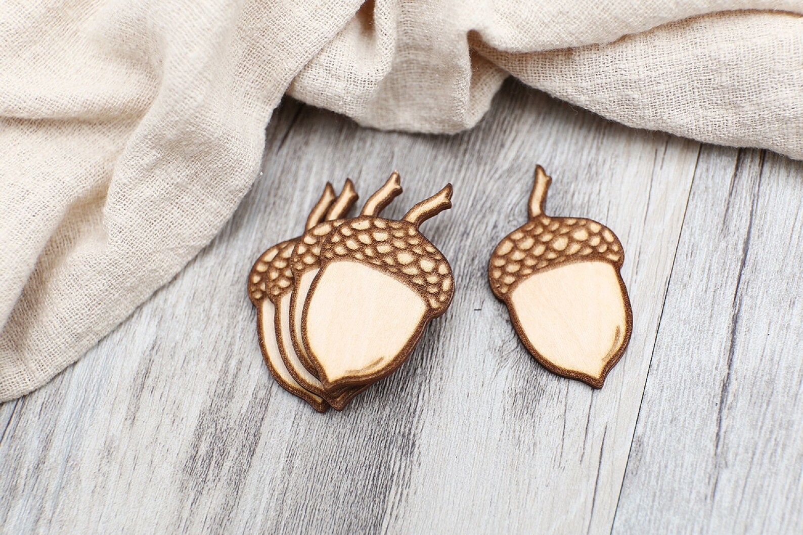 Acorn Wood Shapes Fall Acorn Shape Wrapping Craft Shapes 3mm - Etsy UK