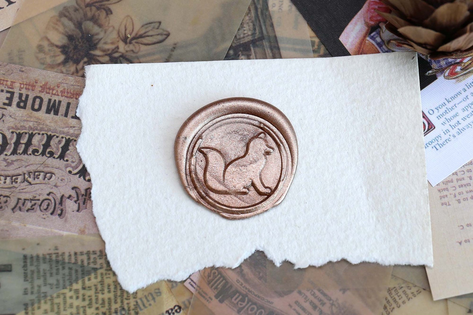 Cute Fox Wax Seal Stamp Kit Fox Wax Seal Stampwoodland - Etsy
