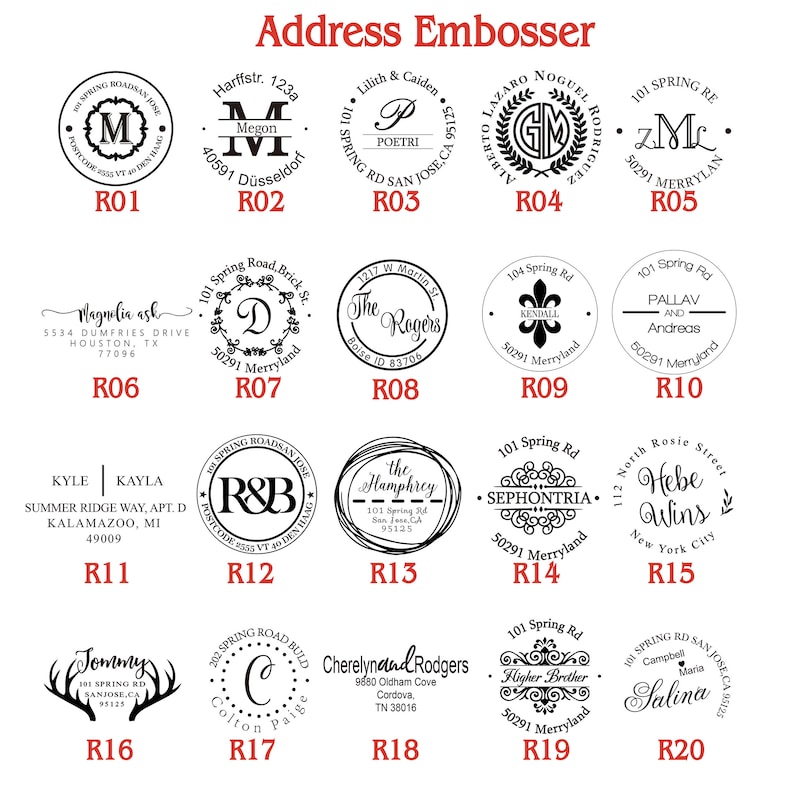 Custom Address Embosser Stamp Envelopes Embosser Address - Etsy