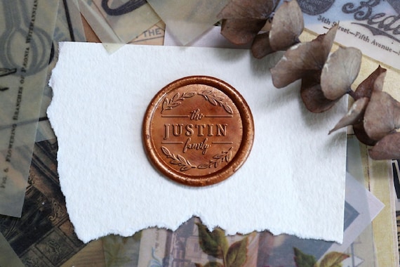 Custom Wax Seal Stamp With Family Last Name Family Greetings | Etsy