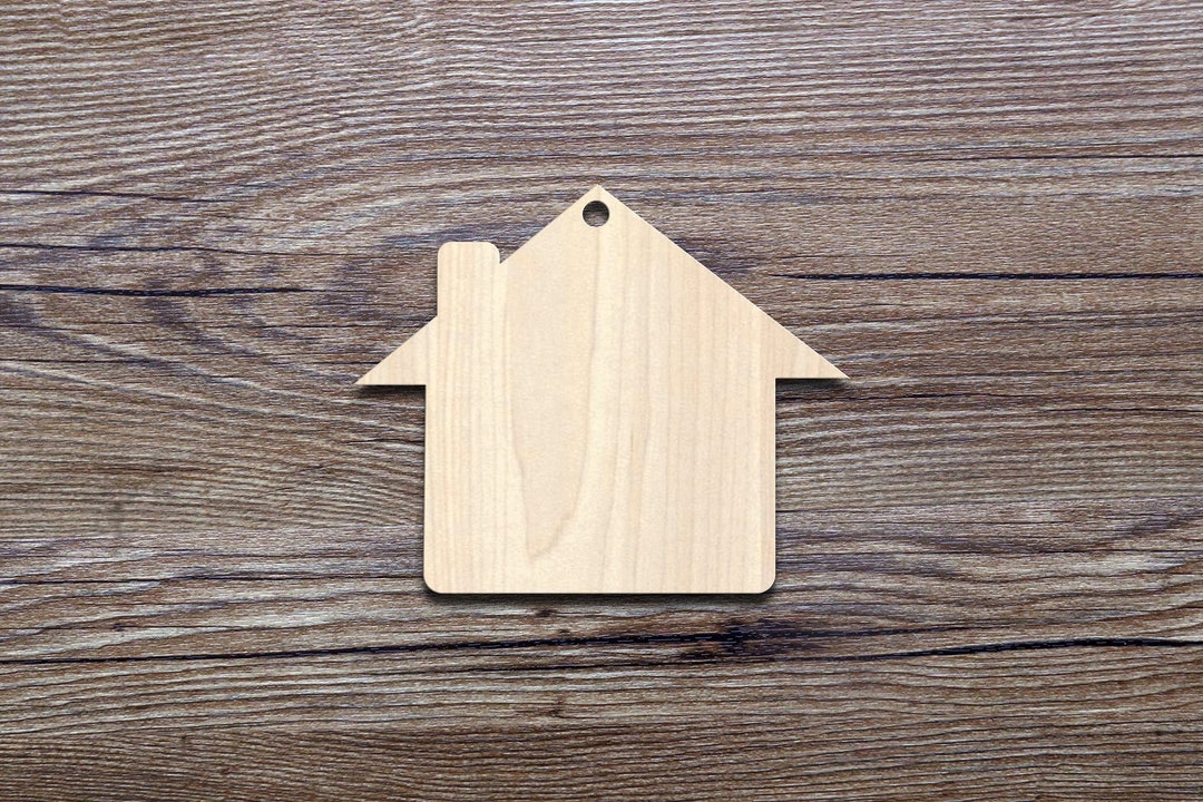 Wooden House Shape Cut Outs, Plain Shape for Scrapbooking, DIY Crafting ...