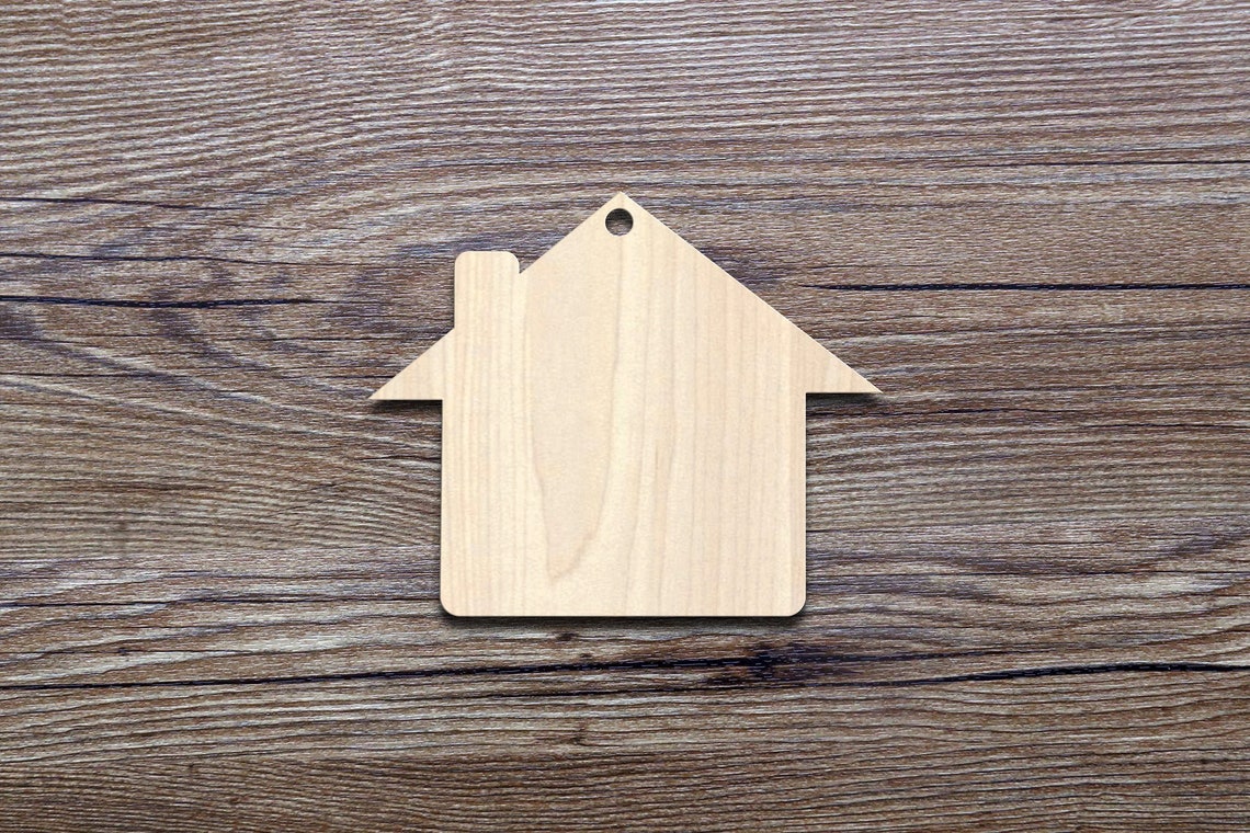 Wooden House Shape Cut Outs, Plain Shape for Scrapbooking, DIY Crafting ...
