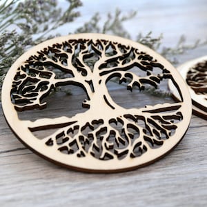 Tree of Life Coaster, Tree Wooden Coaster,drink Holder Wood Gift, Water ...