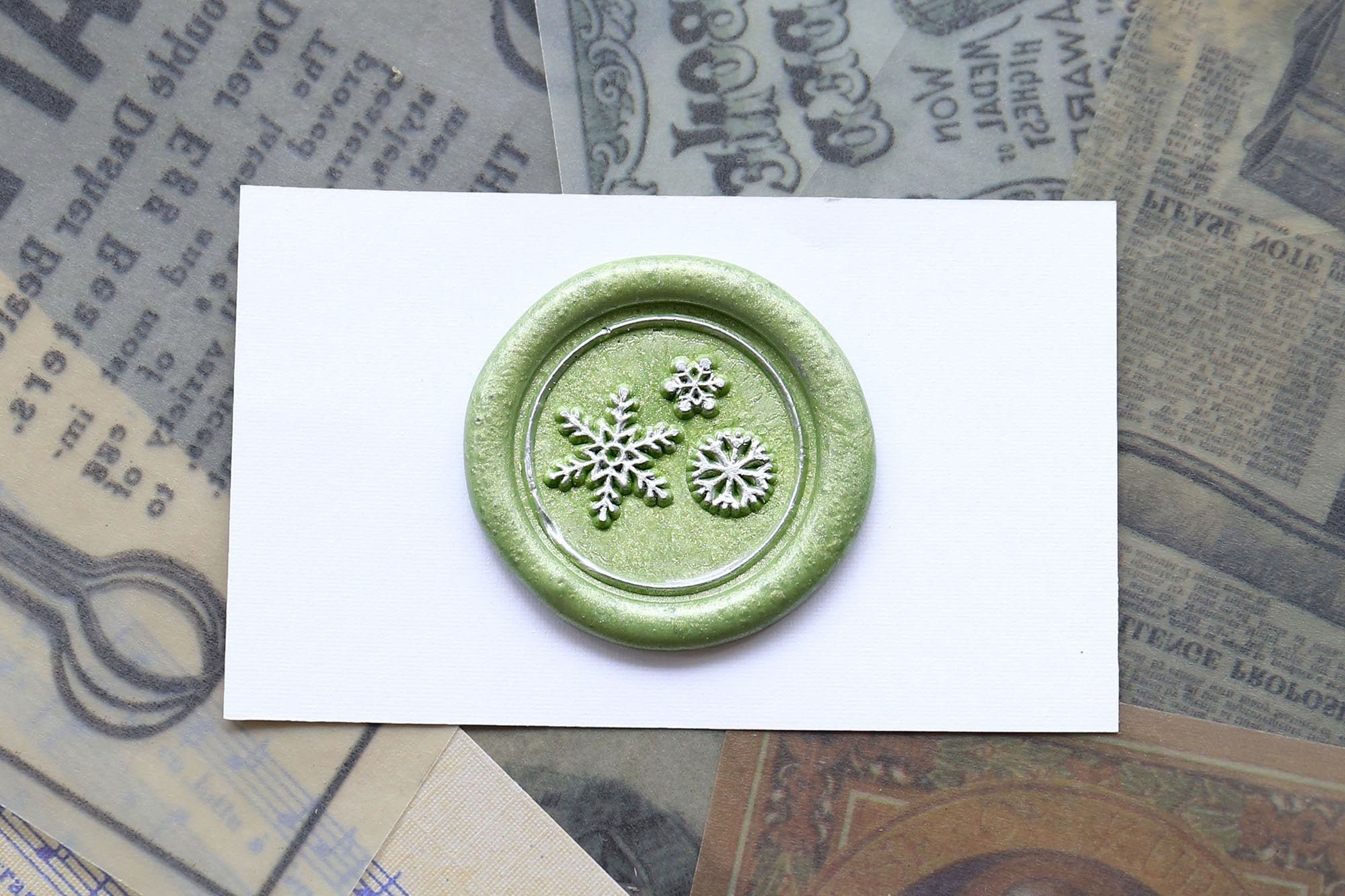 Snowflake Wax Seal Stamp Kit Snow Wax Seal Stamp Gift Winter | Etsy