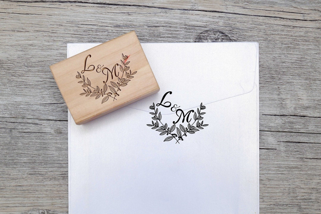 Custom Initials Stamp ,personalized Wedding Wooden Stamp, Wood Stamp ...
