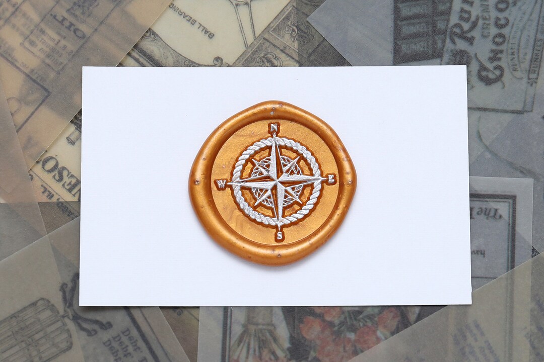 Compass Wax Seal Stamp Kit, Adventure Compass Seal Stamp Gift, Compass ...