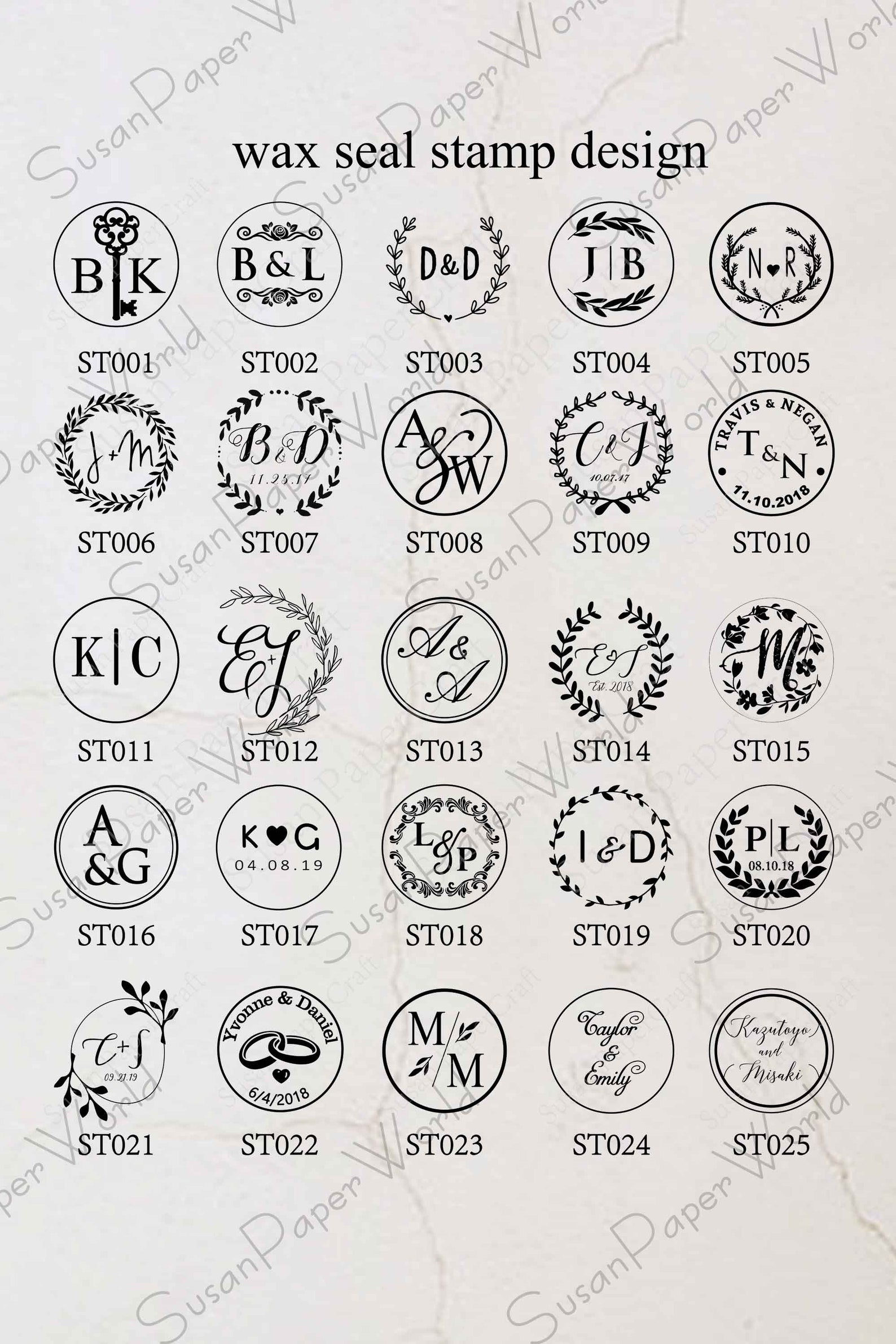 Custom Wax Seal Stamp With Initials personalized Wedding Wax - Etsy