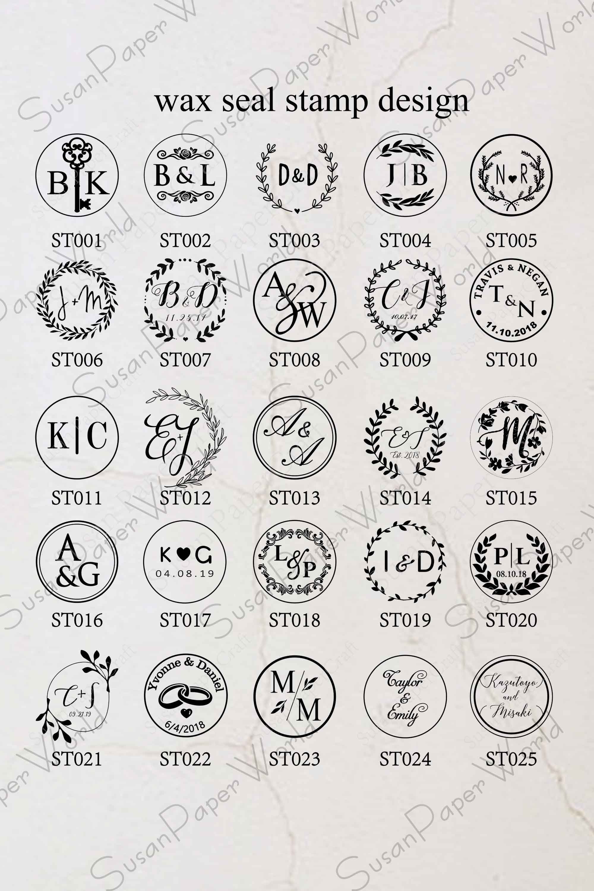Personalized Simple Initial Wax Seal Stamp With Initials - Etsy