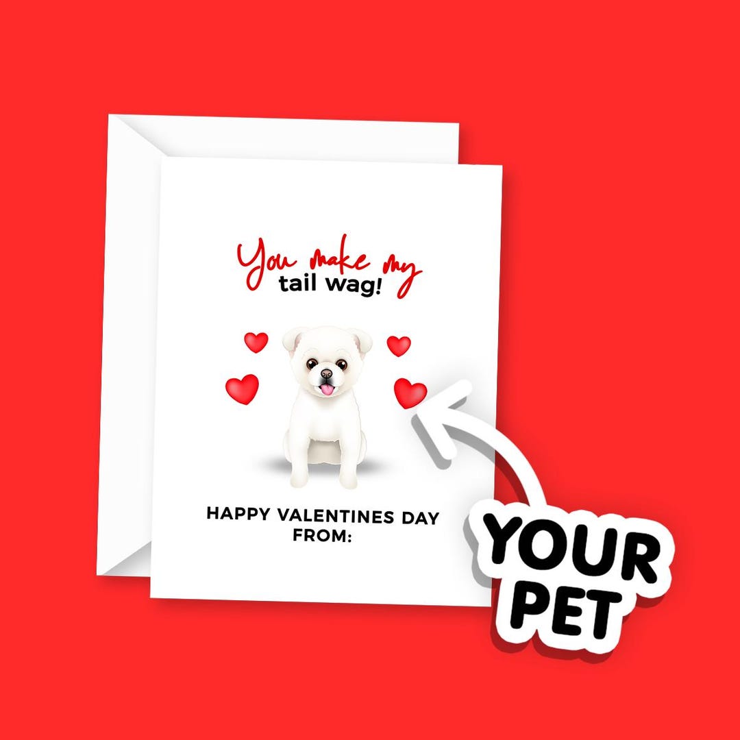 Custom Pet Valentines Day Card | Custom Dog and Cat Illustration ...