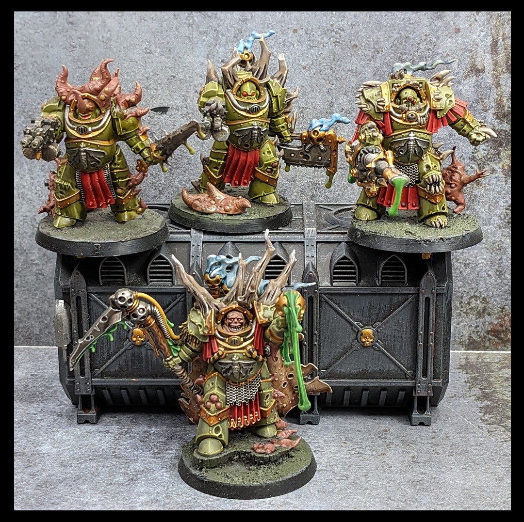 Warhammer 40k Death Guard Lord Felthius and the Tainted Cohort Painted ...