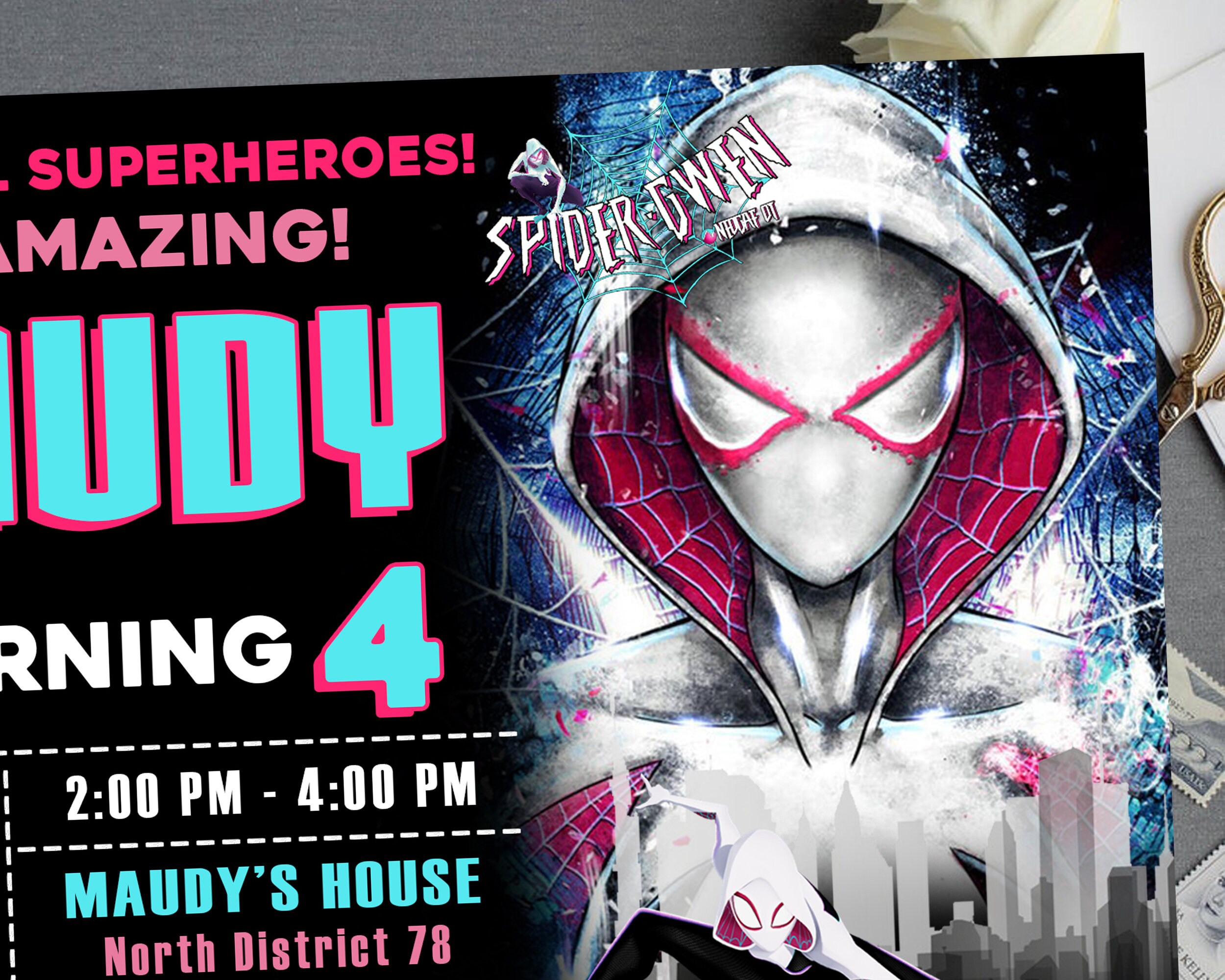 Spider Woman Birthday Party Invitation Spider Girl Birthday - Etsy