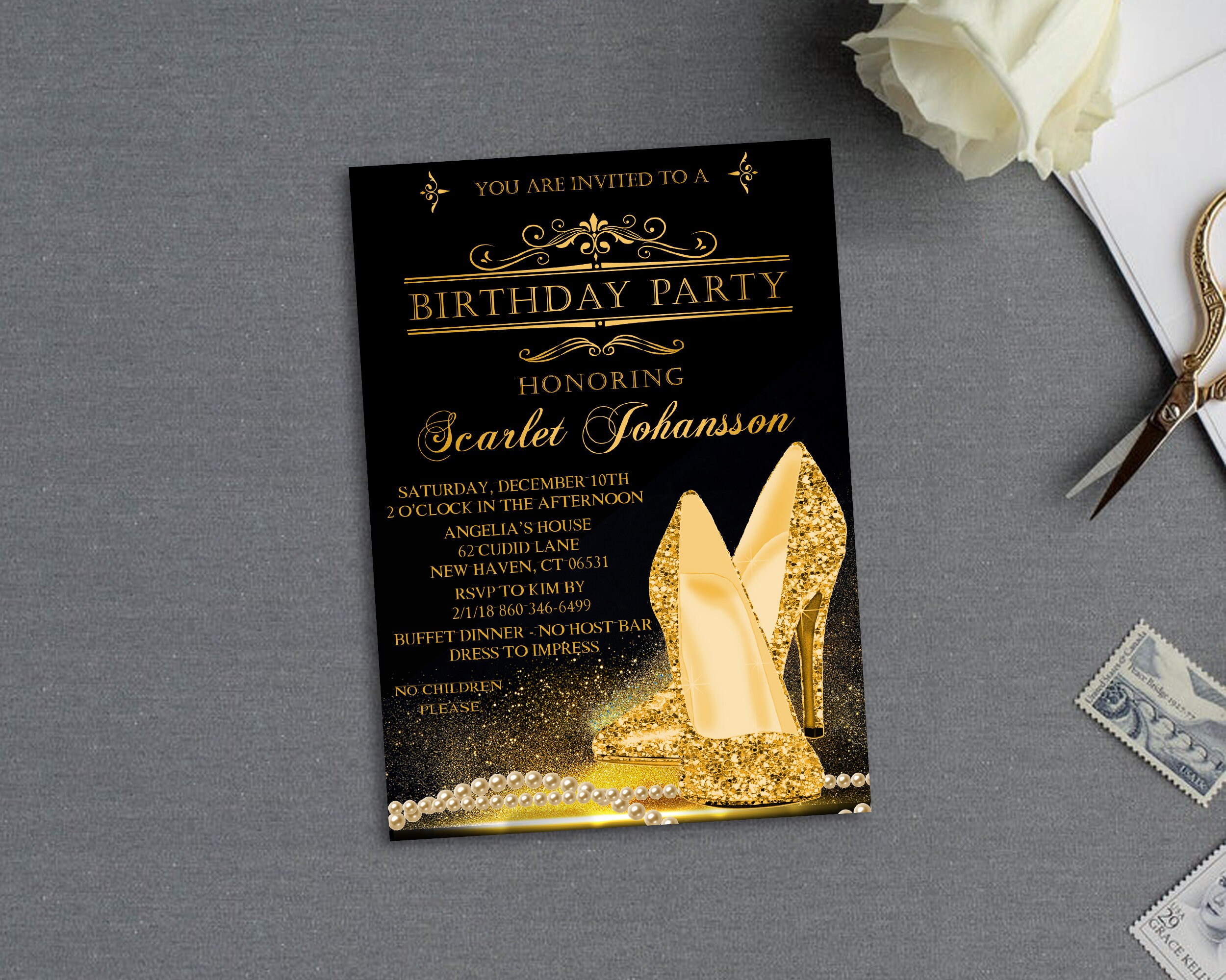 High Heel Shoe Birthday Party Invitation, Adult Birthday Party ...