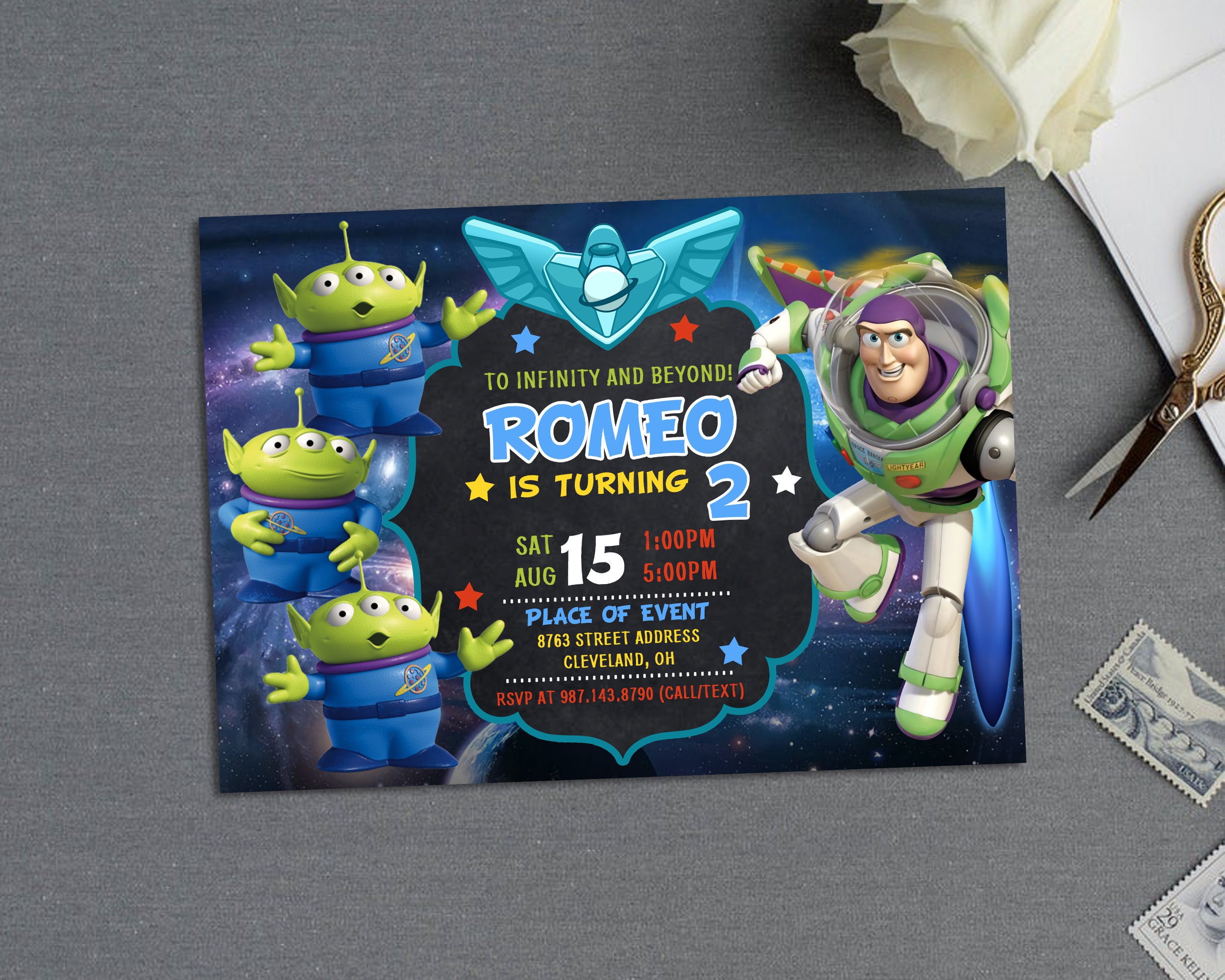 Buzz Birthday Invitation, Woody and Buzz Birthday Invitation, Toy Story ...
