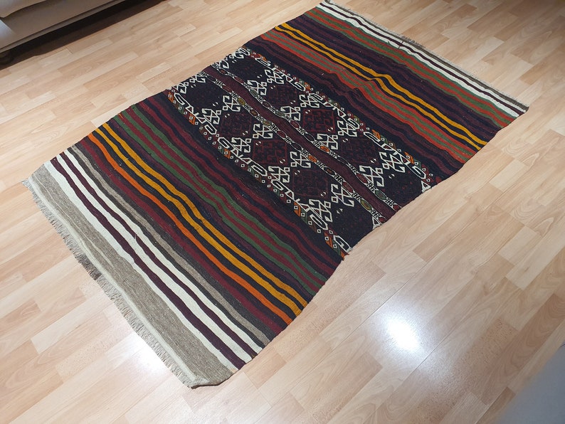 Ethnic Rug Small Wool Rug Office Rug Eclectic Rug Design | Etsy