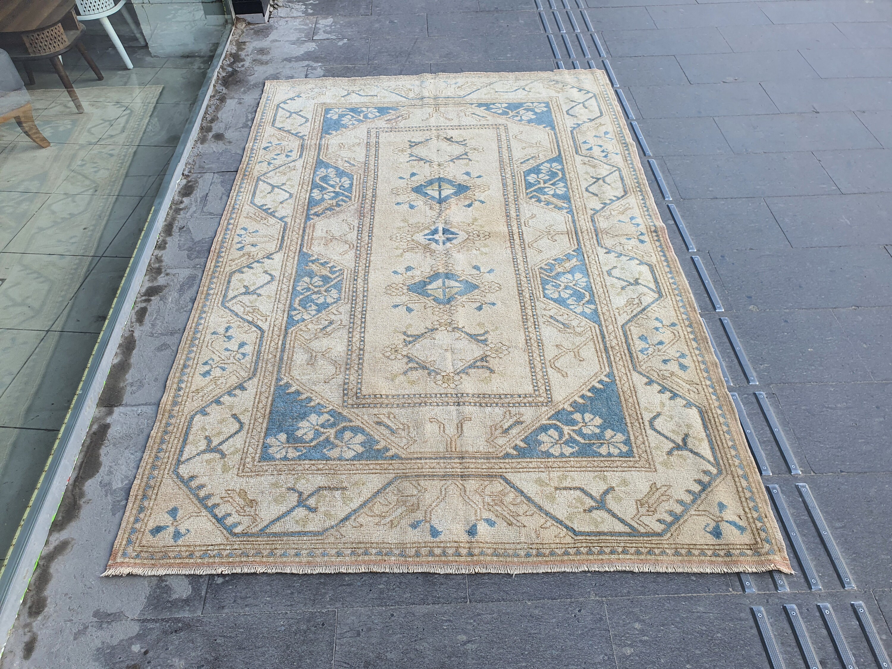 Blue Rug Bronze Wool rug Farmhouse rug Etsy rugTurkish | Etsy