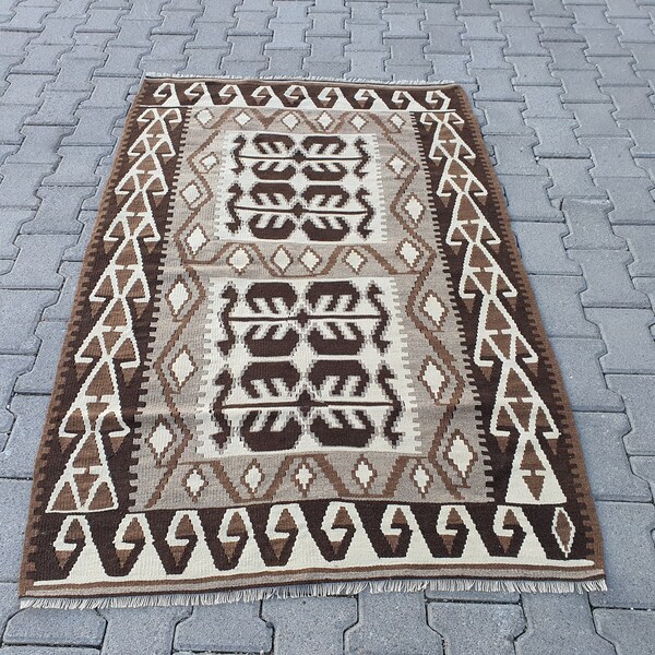 Brown Kilim Rug - Etsy