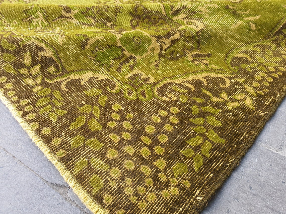 Green Floral Rug Ethnic Rug Area Rug Living Room Rug - Etsy UK