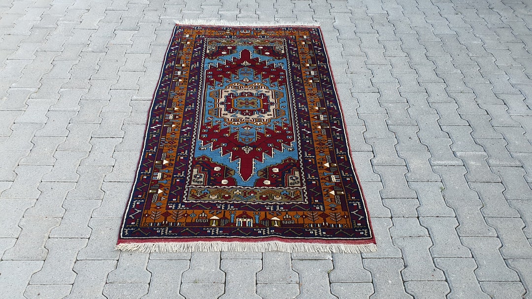 4x6 Blue Rug,4x6 Blue Kids Rug,4x6 Blue Turkish Rug,4x6 Blue Kitchen ...