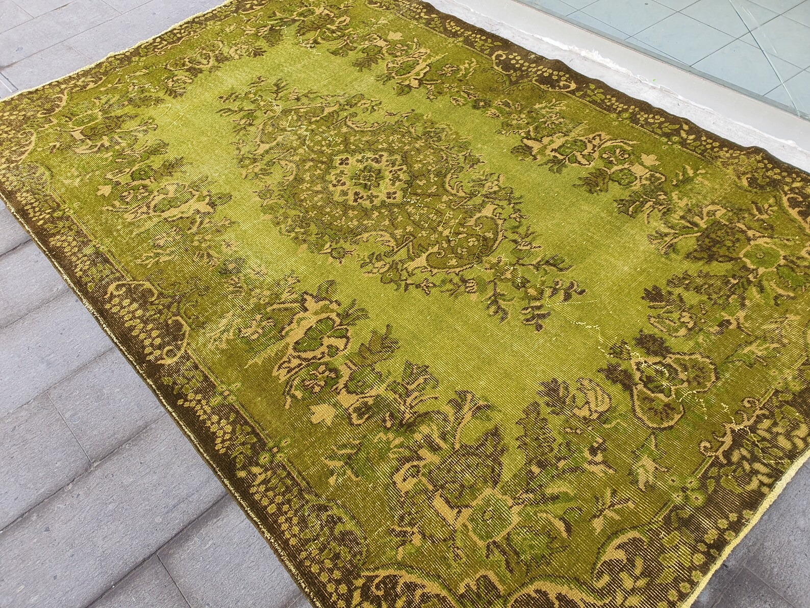 Green Floral Rug Ethnic Rug Area Rug Living Room Rug - Etsy UK