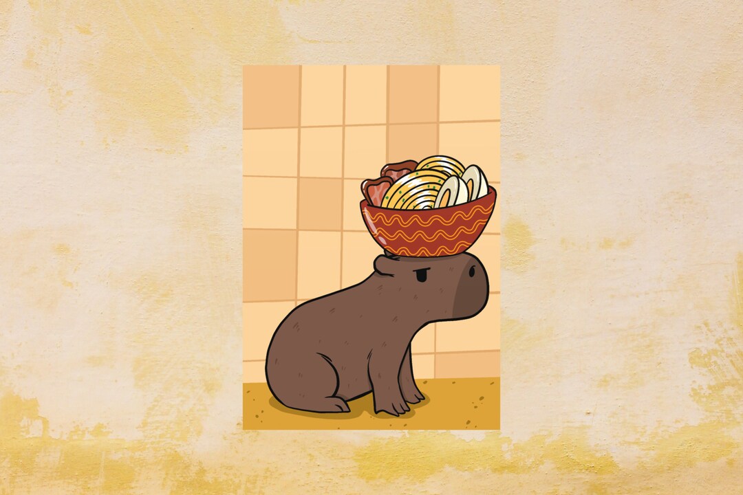 Cute Capybara Art, Cute Art Print, Dorm Decor, Wall Art Print, Cute ...