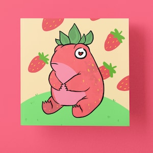 Strawberry Froggy Art Print - Etsy