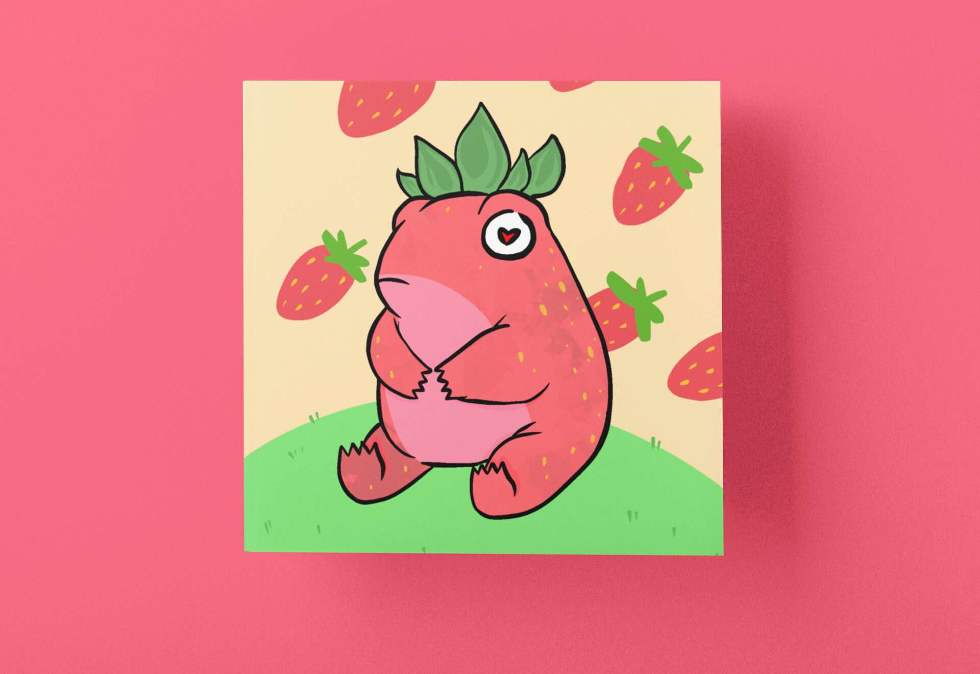 Strawberry Froggy Art Print - Etsy