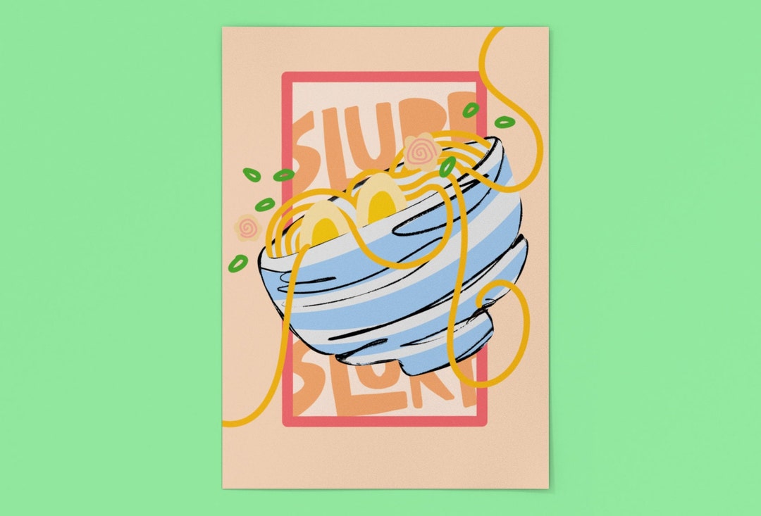 SLURP Art Print Ramen Art Print Noodle Poster - Etsy