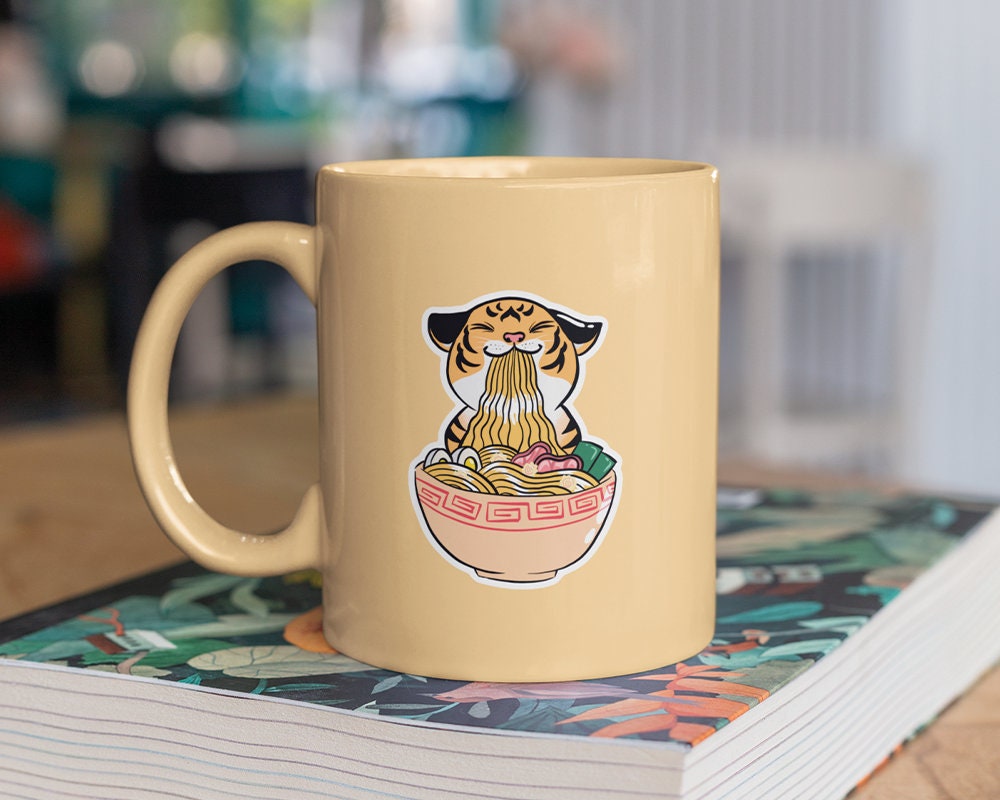 Cute Tiger Ramen Sticker Glossy Noodle Sticker Ramen - Etsy.de