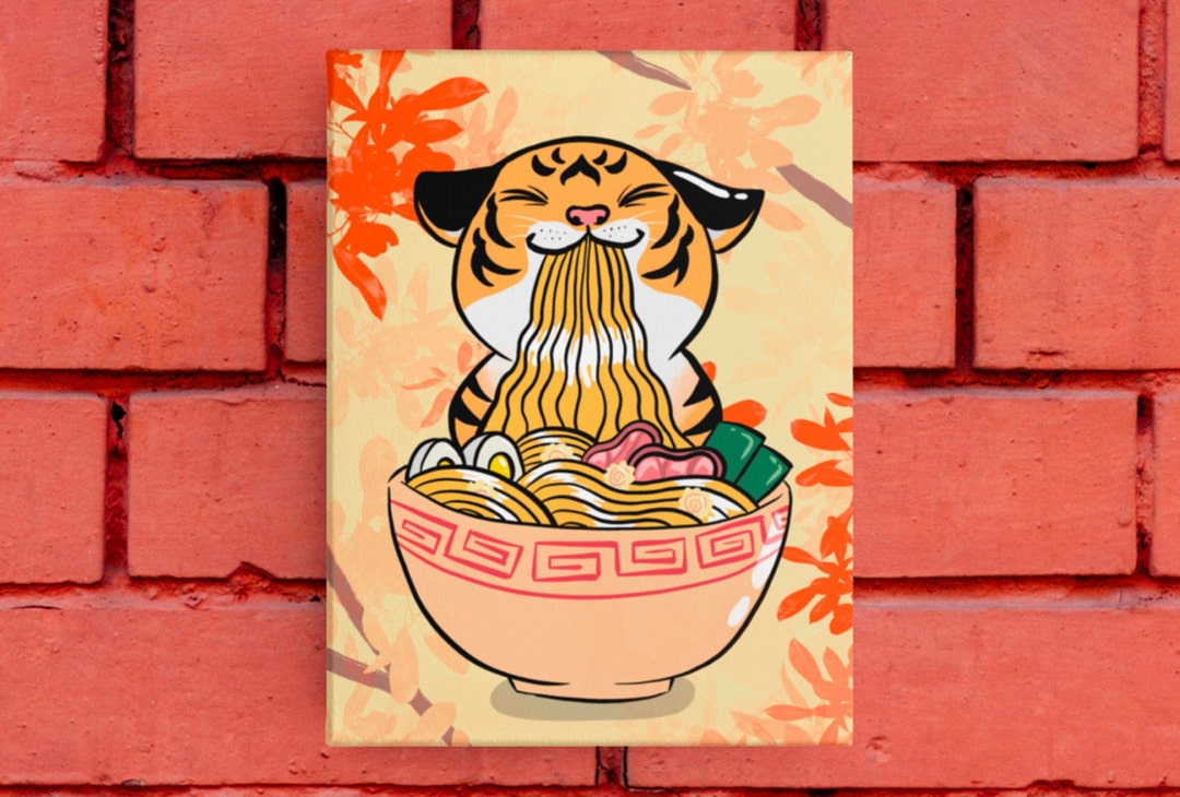 Tiger Ramen Art Print | Ramen Art Print - Etsy