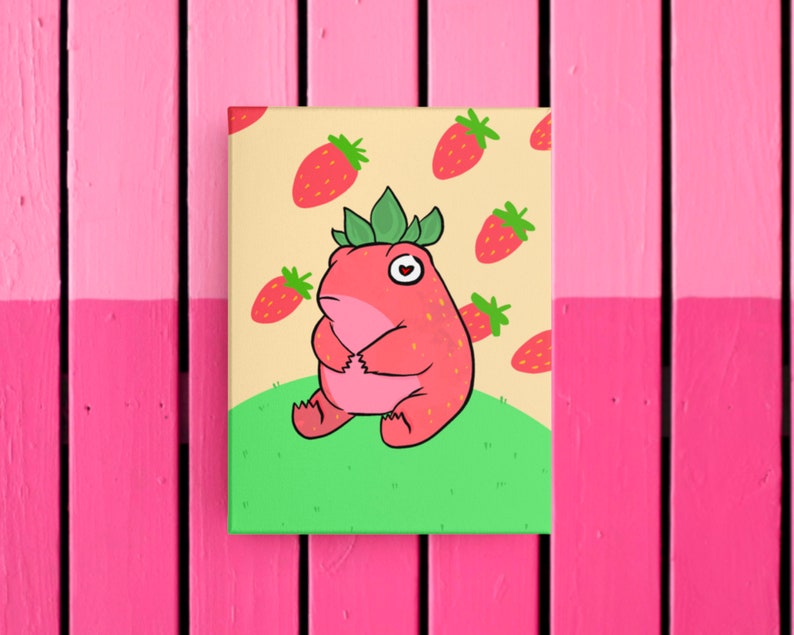 Strawberry Froggy Art Print - Etsy