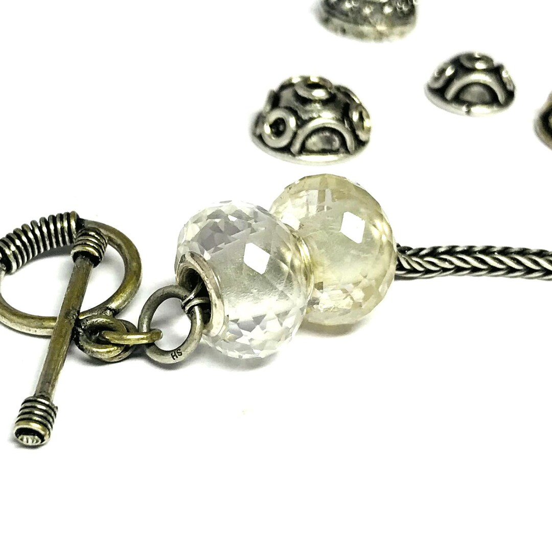 Two Type Crystal Clean Crystal & Yellow Doted Crystal Large Hole Beads ...