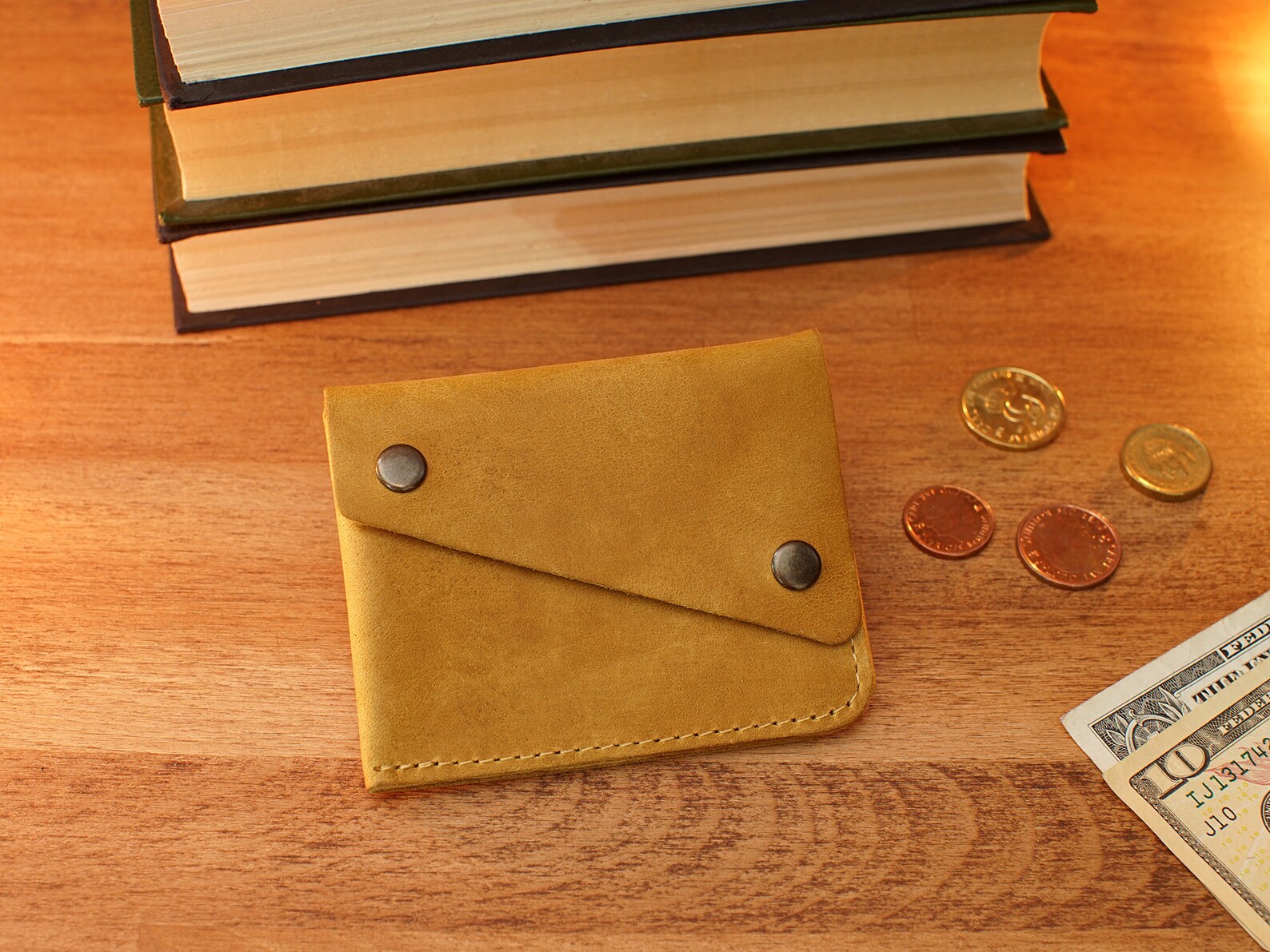 Leather Personalized Coin and Card Purse, Monogrammed Wallet, Unisex ...