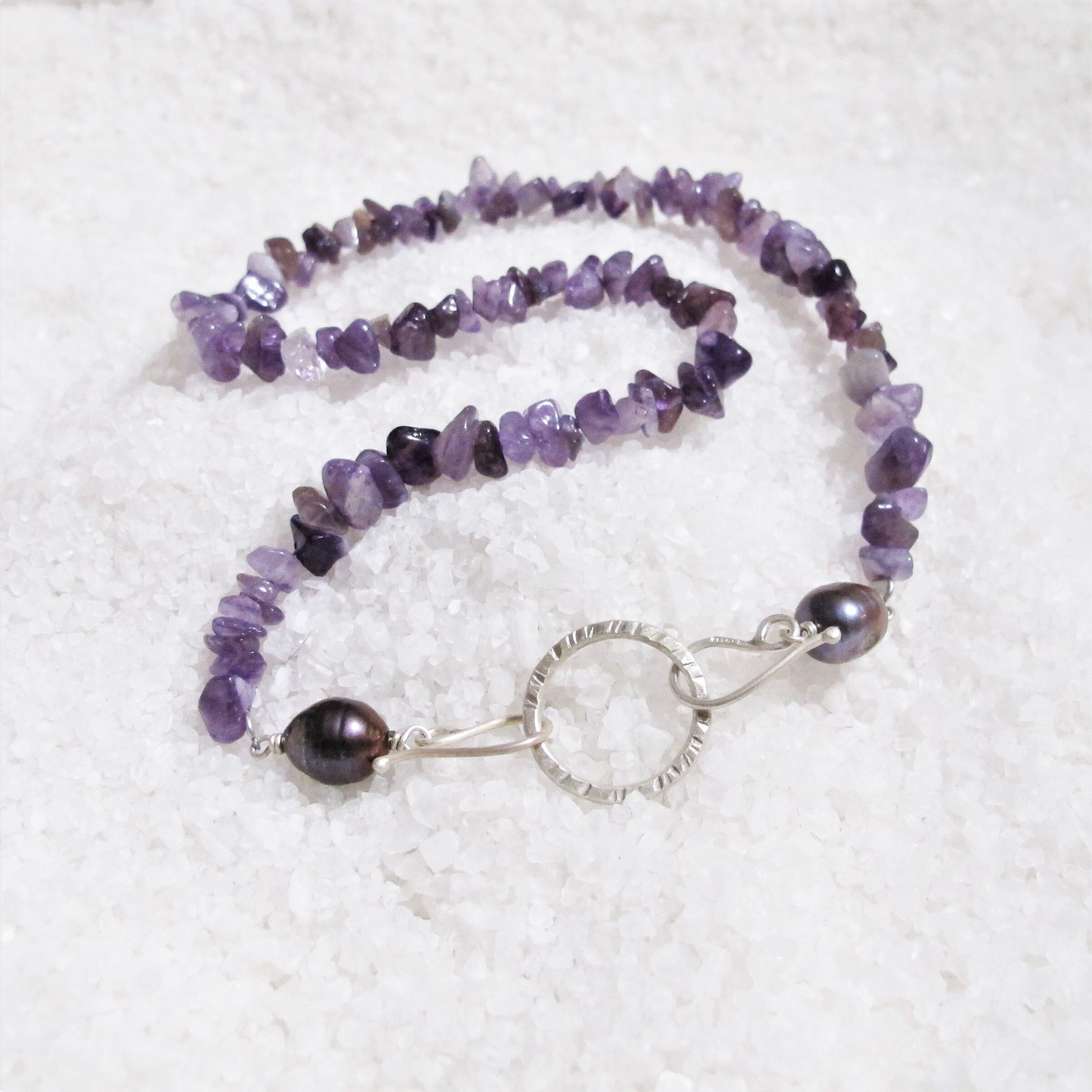 BDSM Choker Collar by Day, Discreet Necklace, Amethyst Collar and ...