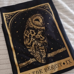 The Hermit Owl Tarot T-shirt Dark Academia Clothing Gothic Grunge ...