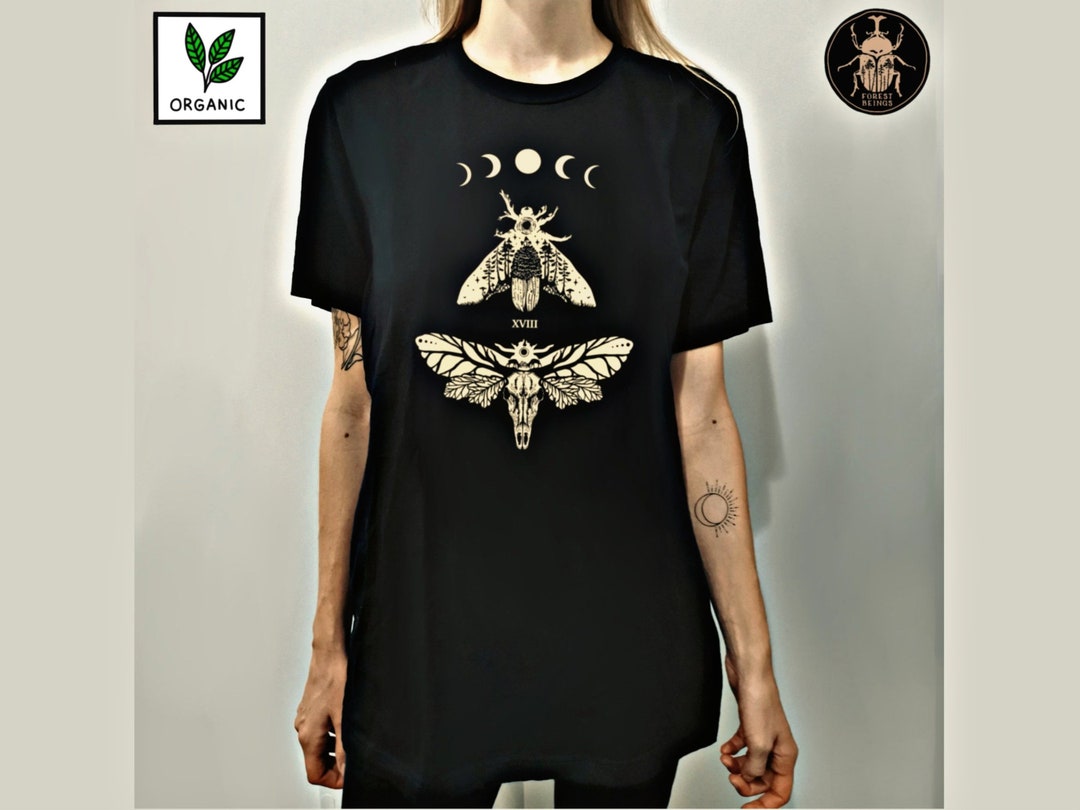 Death Head Moth T Shirt | Gothic Tshirt Lunar Phase Moon Tarot Shirt ...