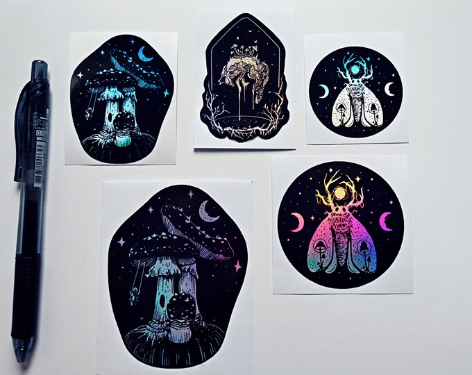 Gothic Alternative Sticker Pack Holographic Waterproof Vinyl Stickers ...