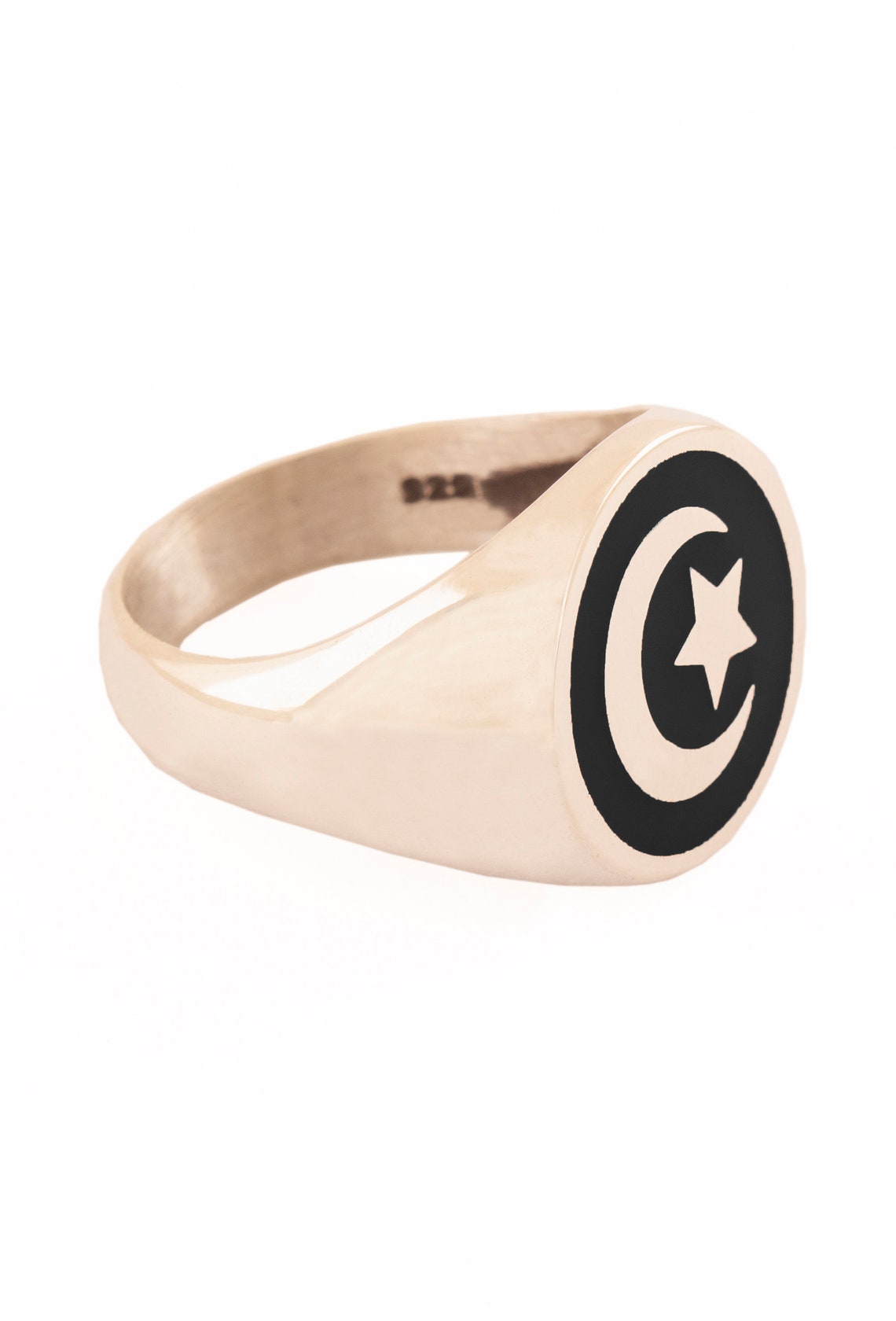 Silver Malcolm X Ring Shiny Silver Ring Black Stone Men - Etsy