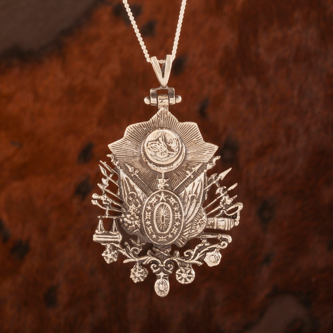 Sterling Silver Ottoman Empire Arm Necklace Unisex Necklace - Etsy