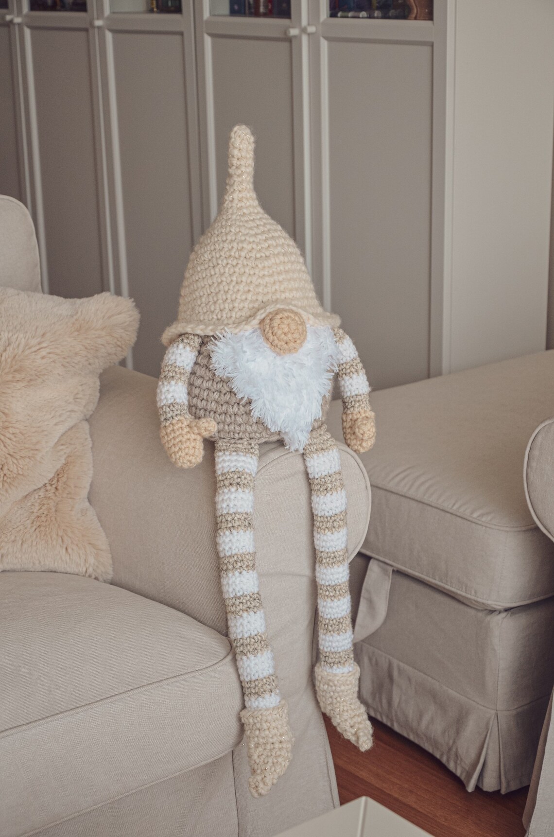 Christmas Gnome, Crochet Big White Gnome Decoration, Christmas Decor ...