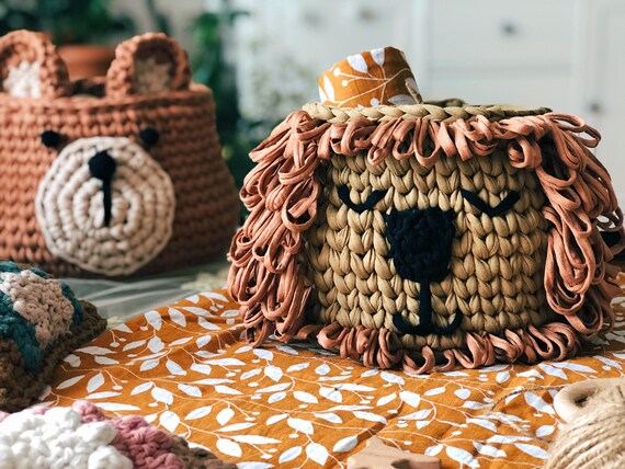 Lion Basket for Nursery Room Decoration Baby Gift Ideas | Etsy
