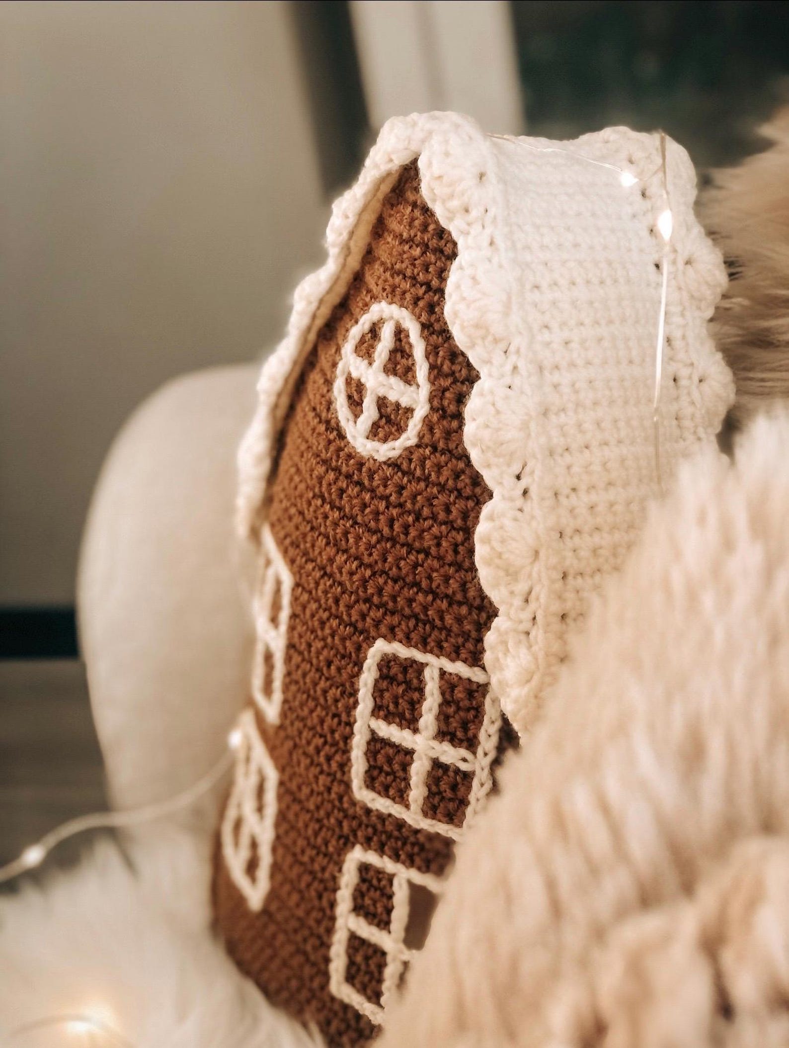 Crochet Gingerbread House Pillow Pattern – PDF Pattern for Christmas ...
