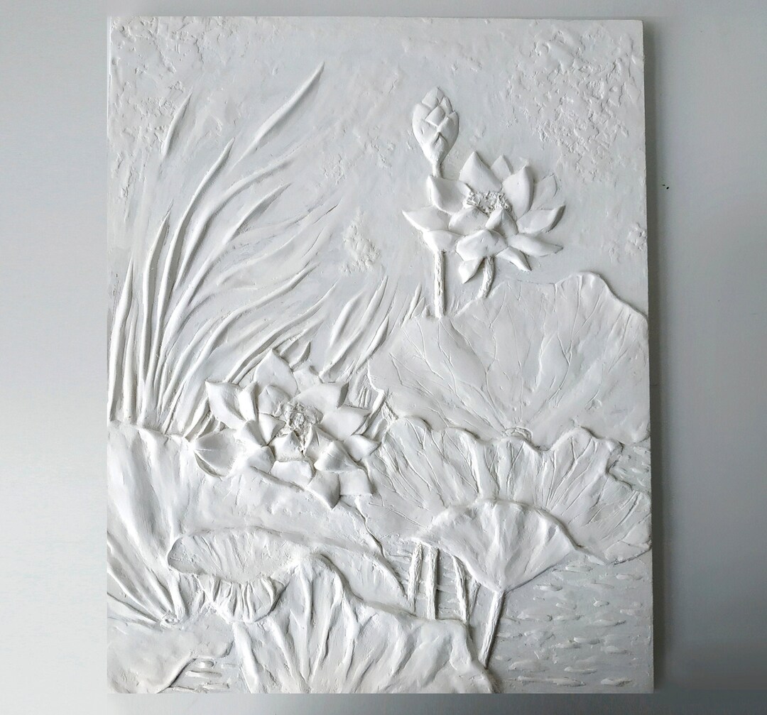 Lotus Flower 3d Wall Panel. Motive of Chinese Painting. Modern ...